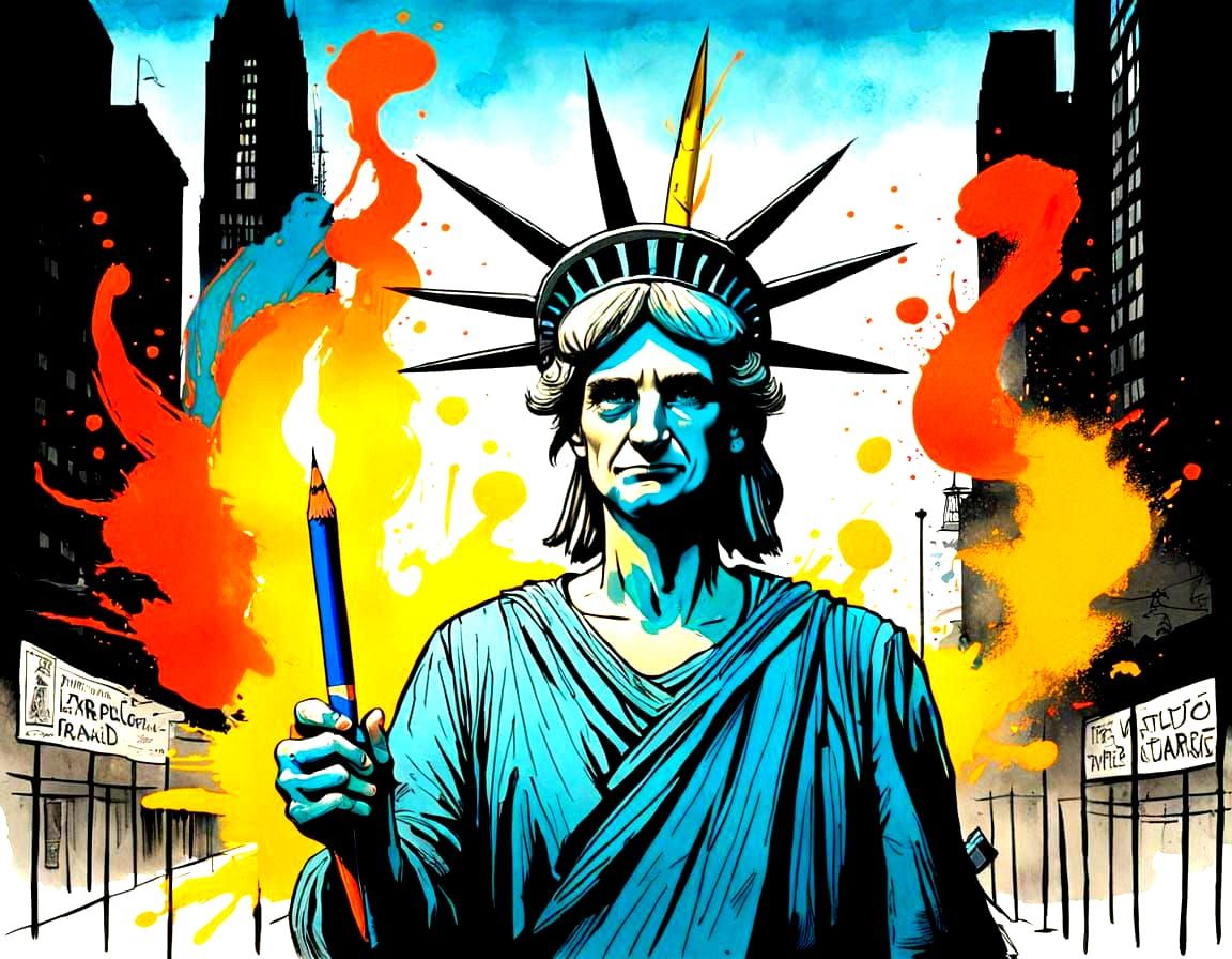 Charlie Hebdo, 10 years later, still with a pencil in his hand, drawing ...