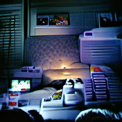 Playing super Nintendo late on a Friday night in your room. The light ...