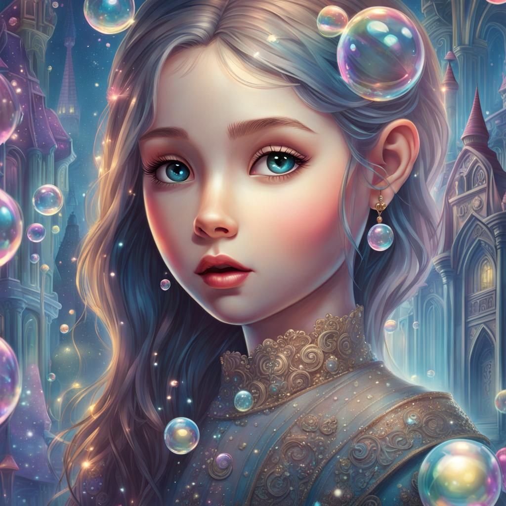 Digital illustration of an Adorable chibi princess dancing in a ...