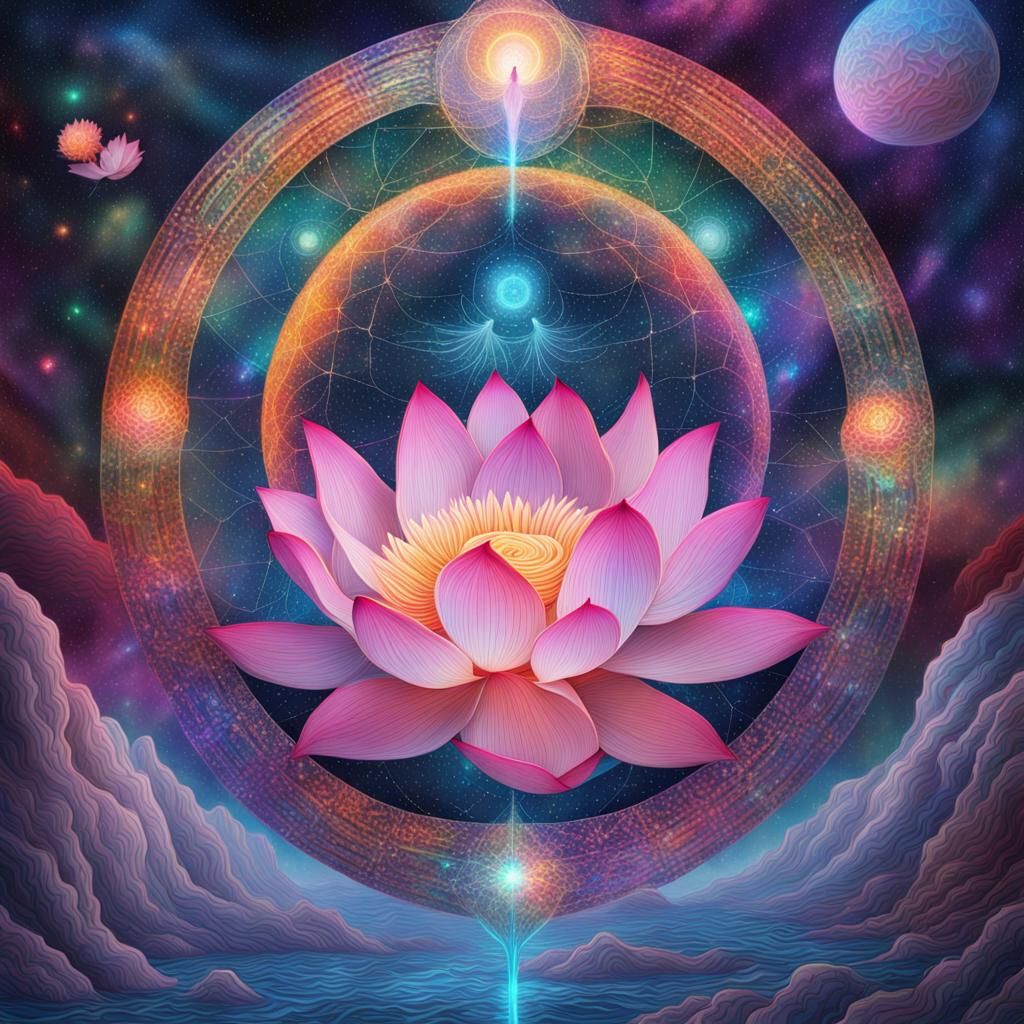 Lotus grows toward the heavens - AI Generated Artwork - NightCafe Creator