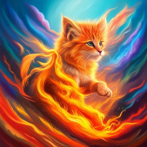 Prince of the fire kittens - AI Generated Artwork - NightCafe Creator