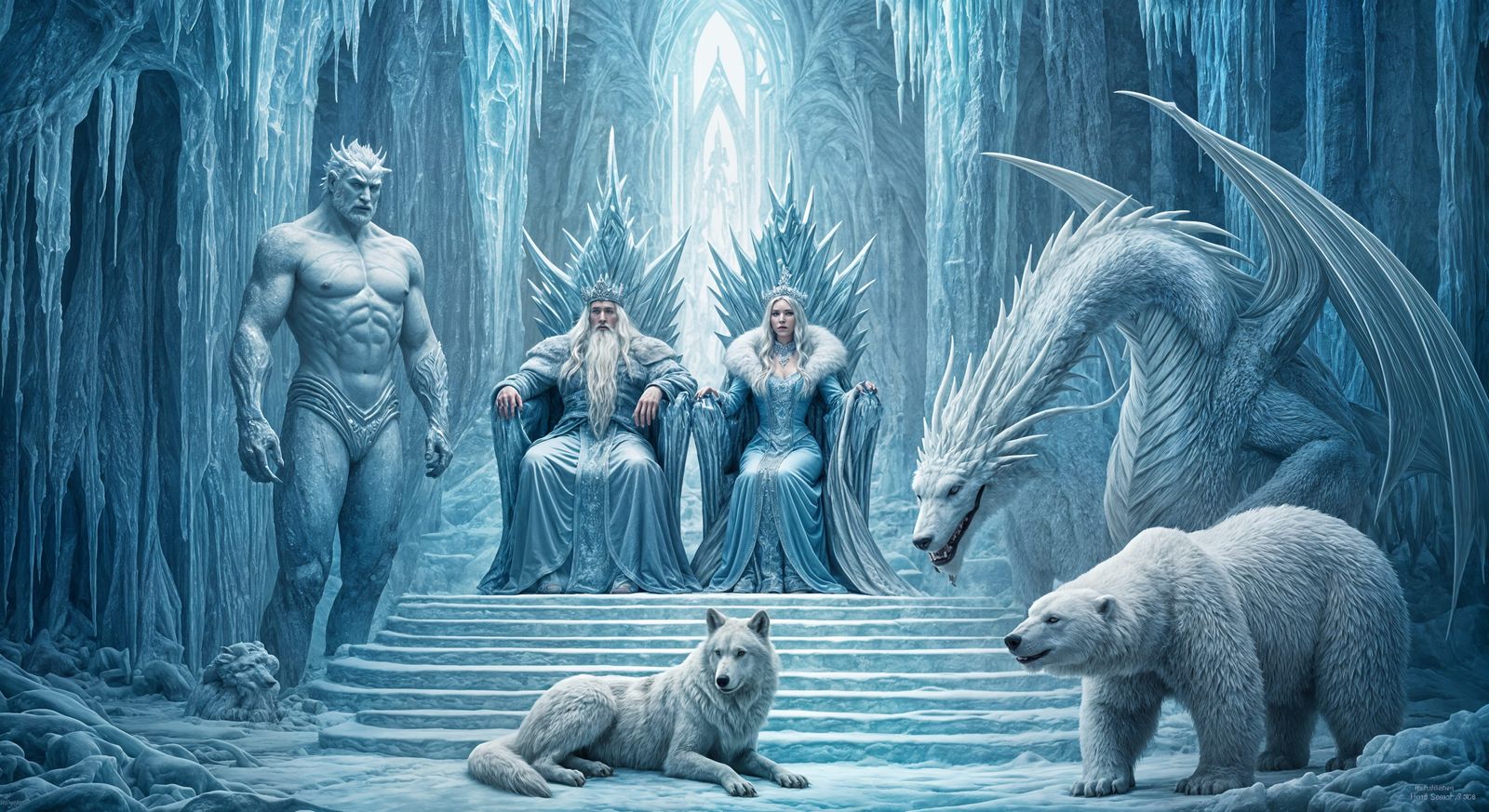 The Ice King Uryens & Snow Queen Anaha, Rulers of the Eternal Winter Realm