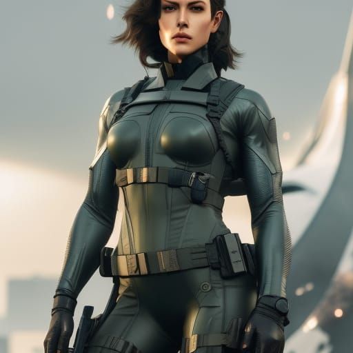metal gear solid, female spy, tactical suit, full body portrait, 8k resolution concept art ...