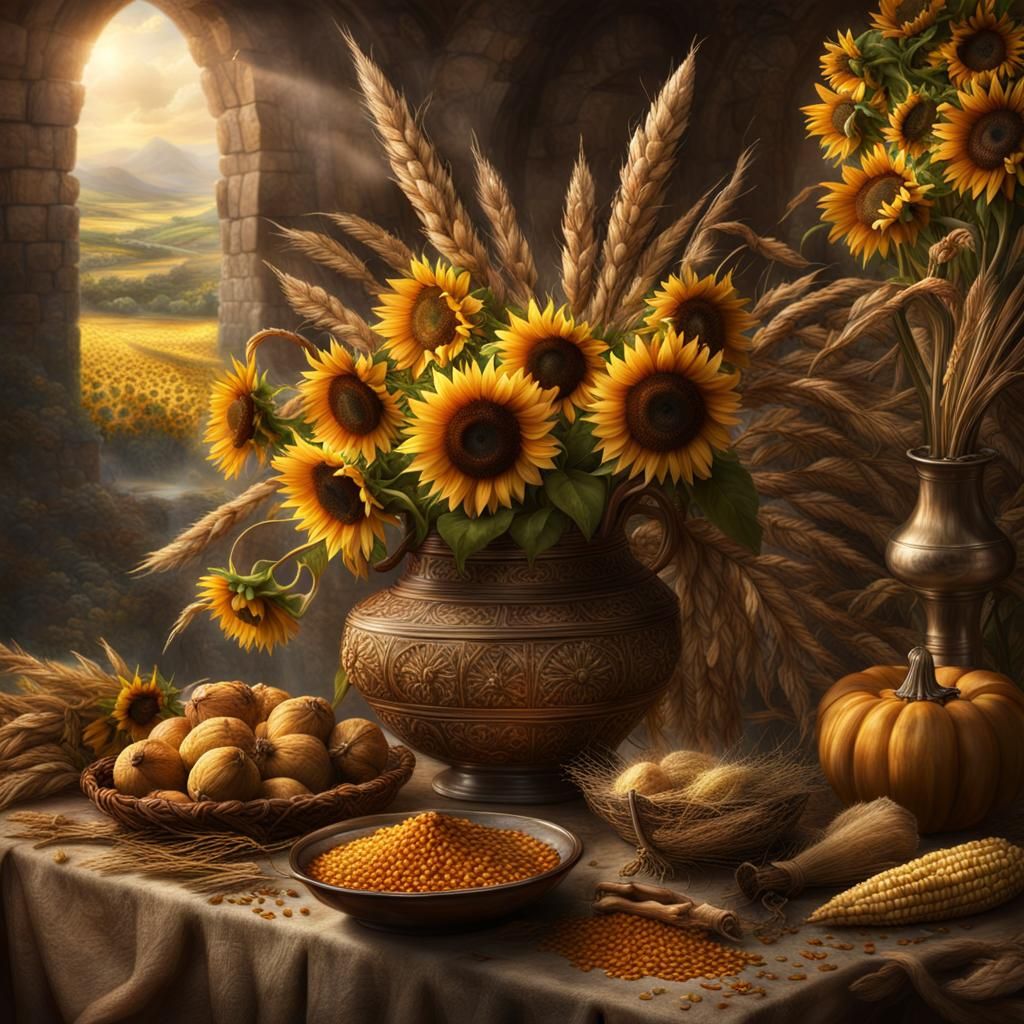 A lughnasadh/ Lammas altar - AI Generated Artwork - NightCafe Creator