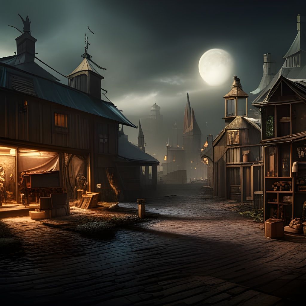 Creepy market with a dark atmosphere - AI Generated Artwork - NightCafe ...