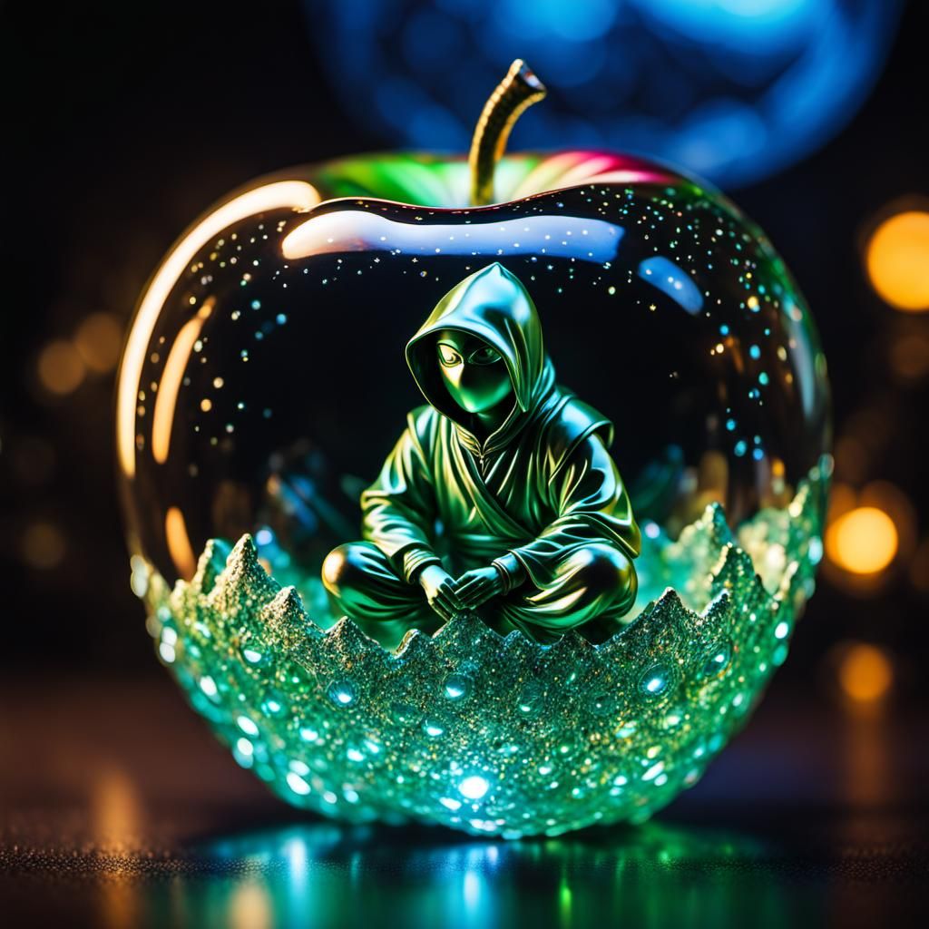 The apple of ninja meditation - AI Generated Artwork - NightCafe Creator