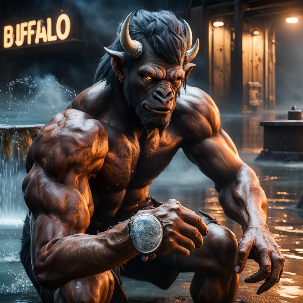 buffalo in Yellowstone steamy water and water geyser ,AMD , GeForce RTX, 2TB NVMe M.2 SSD, 6TB ...