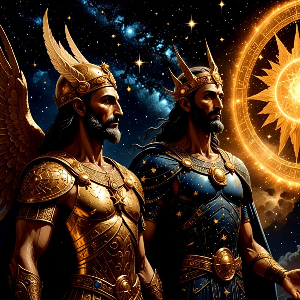 Celestial Mythology: Gemini Constellation - AI Art