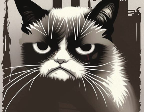 Grumpy cat - AI Generated Artwork - NightCafe Creator