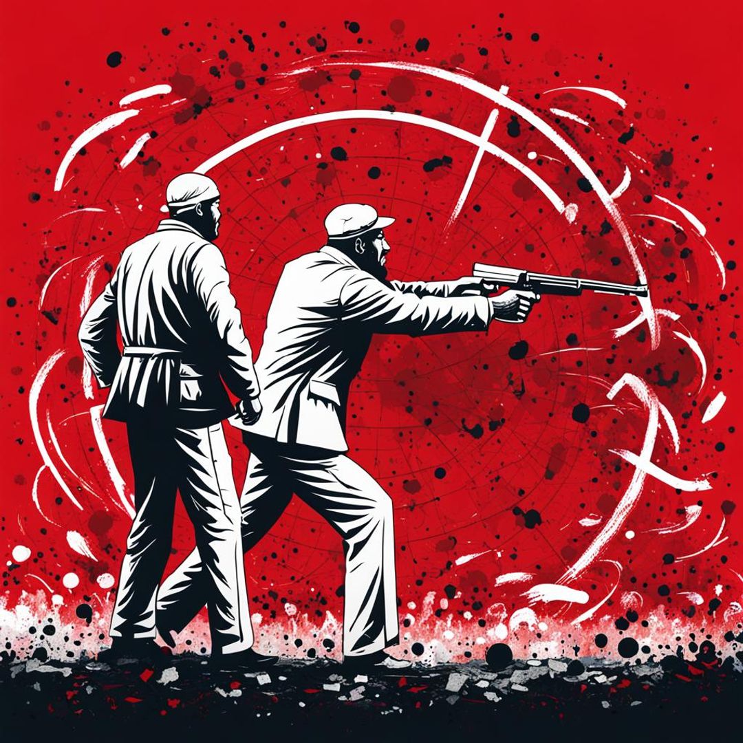 man symbolising conflict and conflict, conflict, conflict, conflict ...