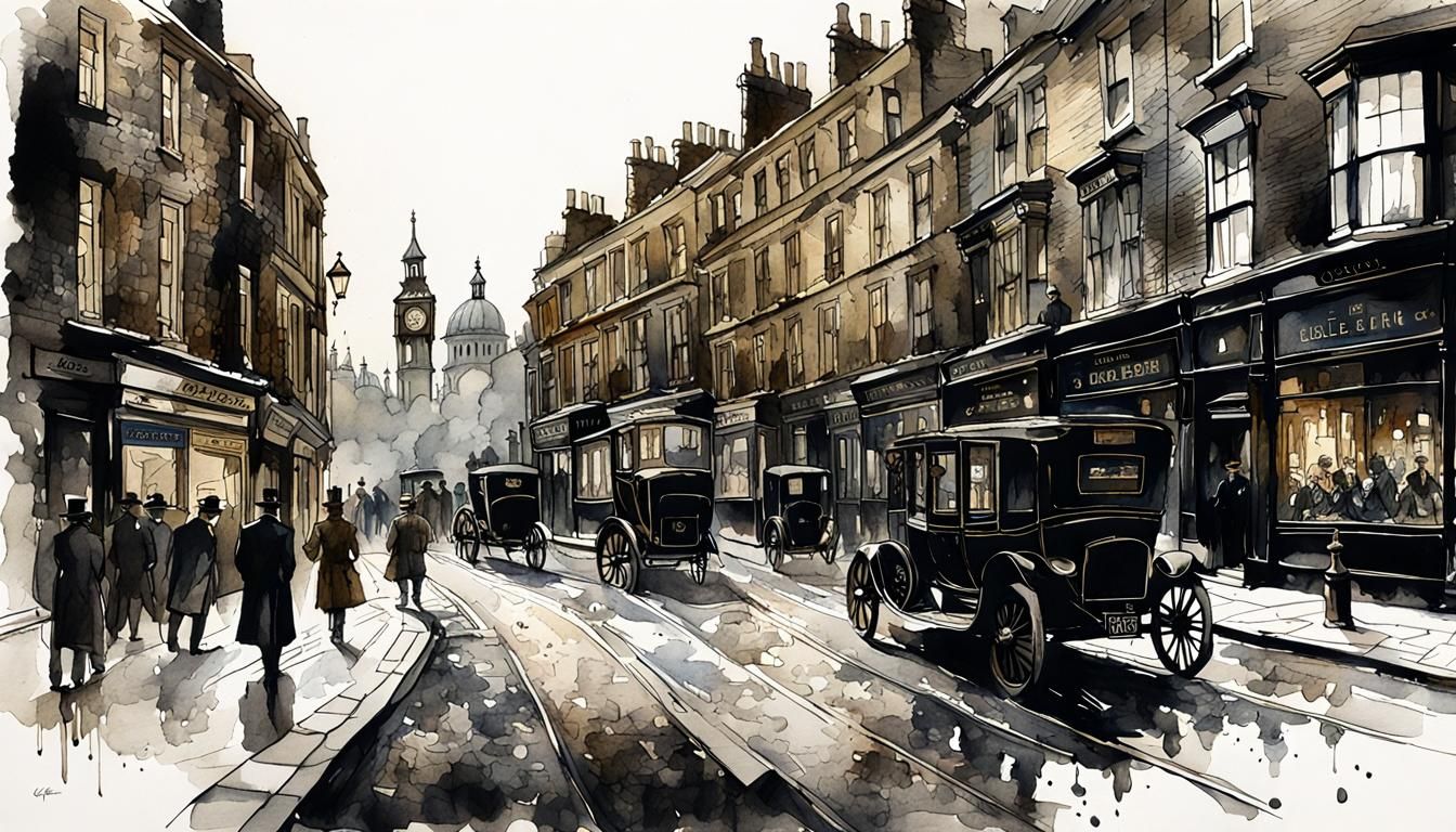 Edwardian London Street Scene - AI Generated Artwork - NightCafe Creator