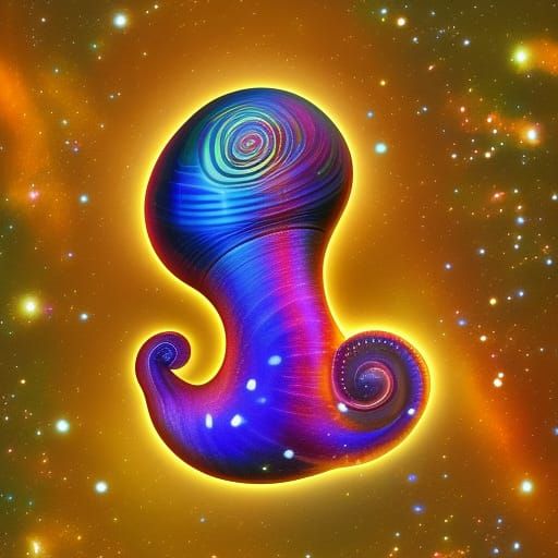 Space snail 8k resolution holographic astral cosmic illustration mixed ...
