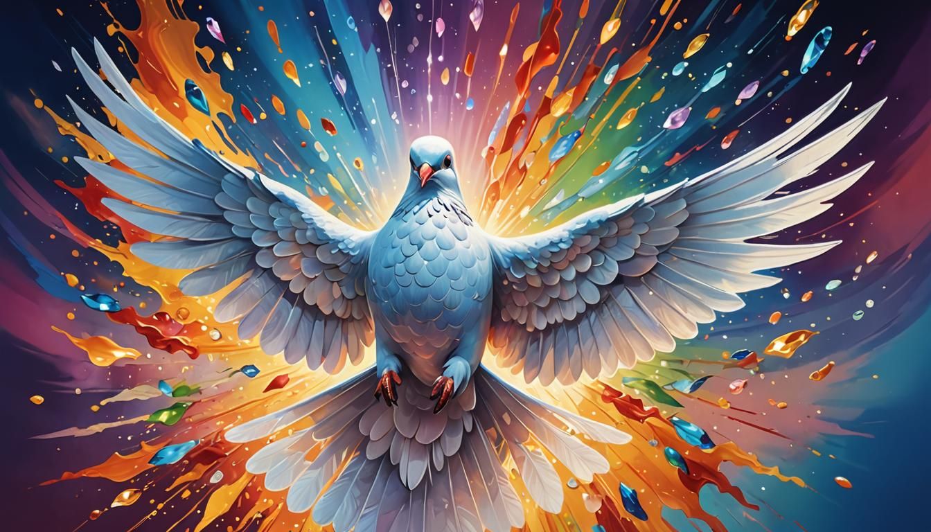 The Holy Spirit like a dove with glowing radiance. - AI Generated ...