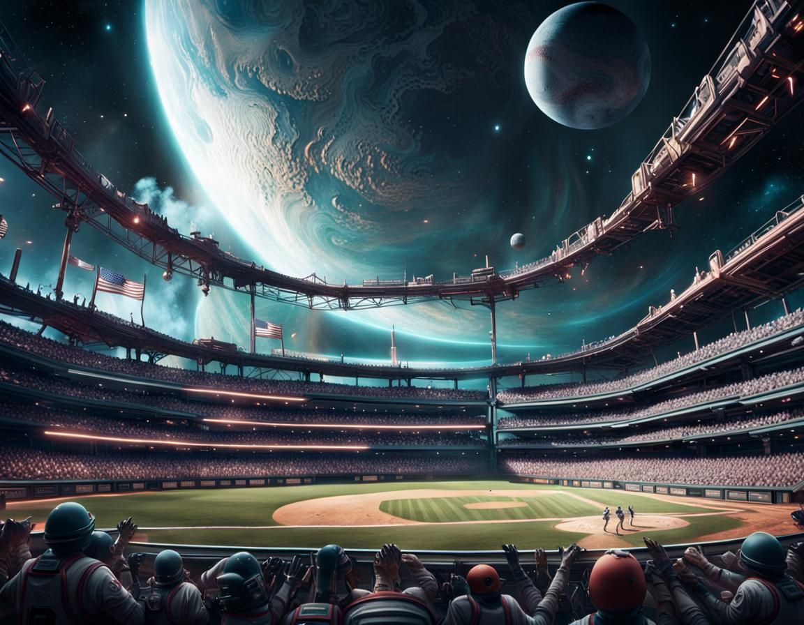 A baseball game in space - AI Generated Artwork - NightCafe Creator