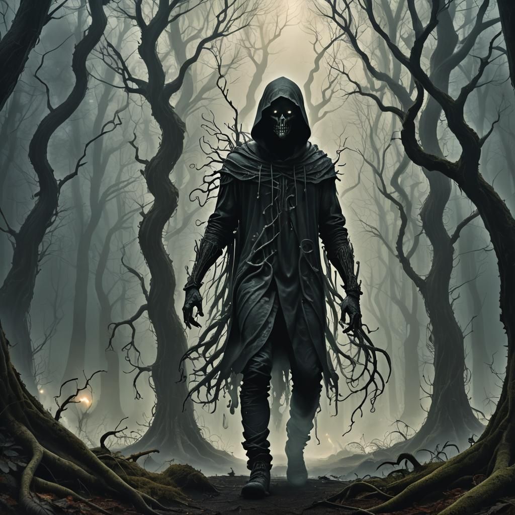 Shadow figure - Dark Fantasy Shadow Figure in Eerie Mystic F...
