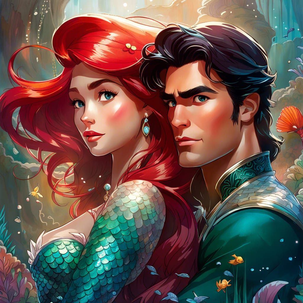 Ariel And Prince Eric In Love Ai Generated Artwork Nightcafe Creator