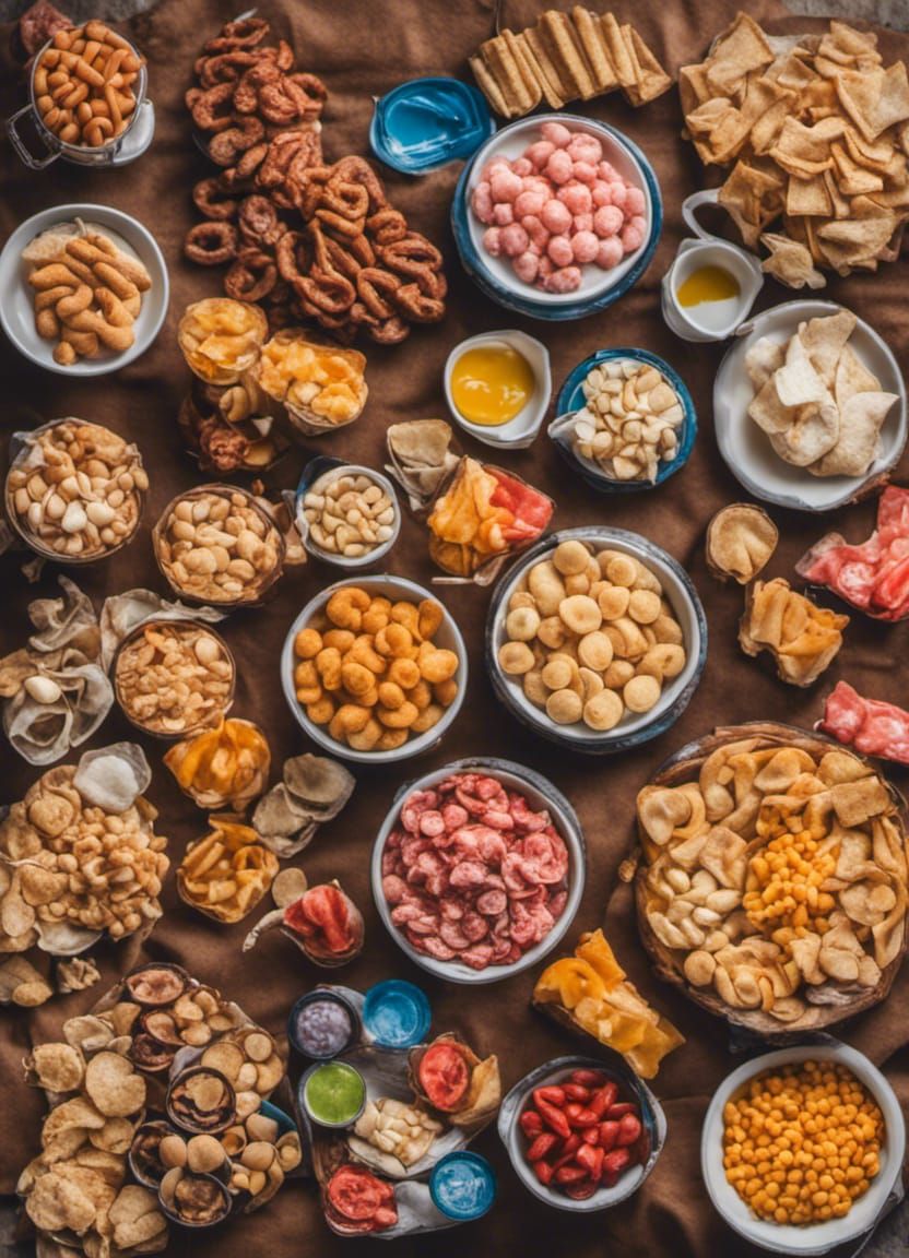 Table of snacks - AI Generated Artwork - NightCafe Creator
