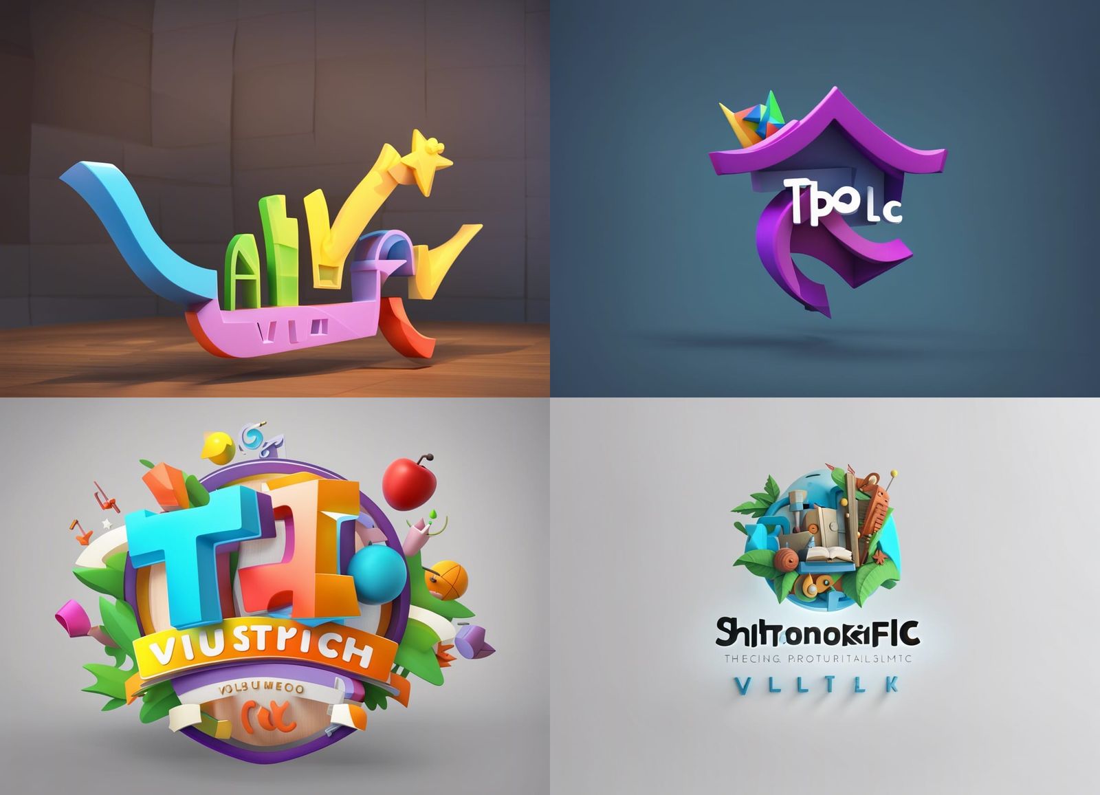 3d volumetric logo for an educational program that teaches young ...