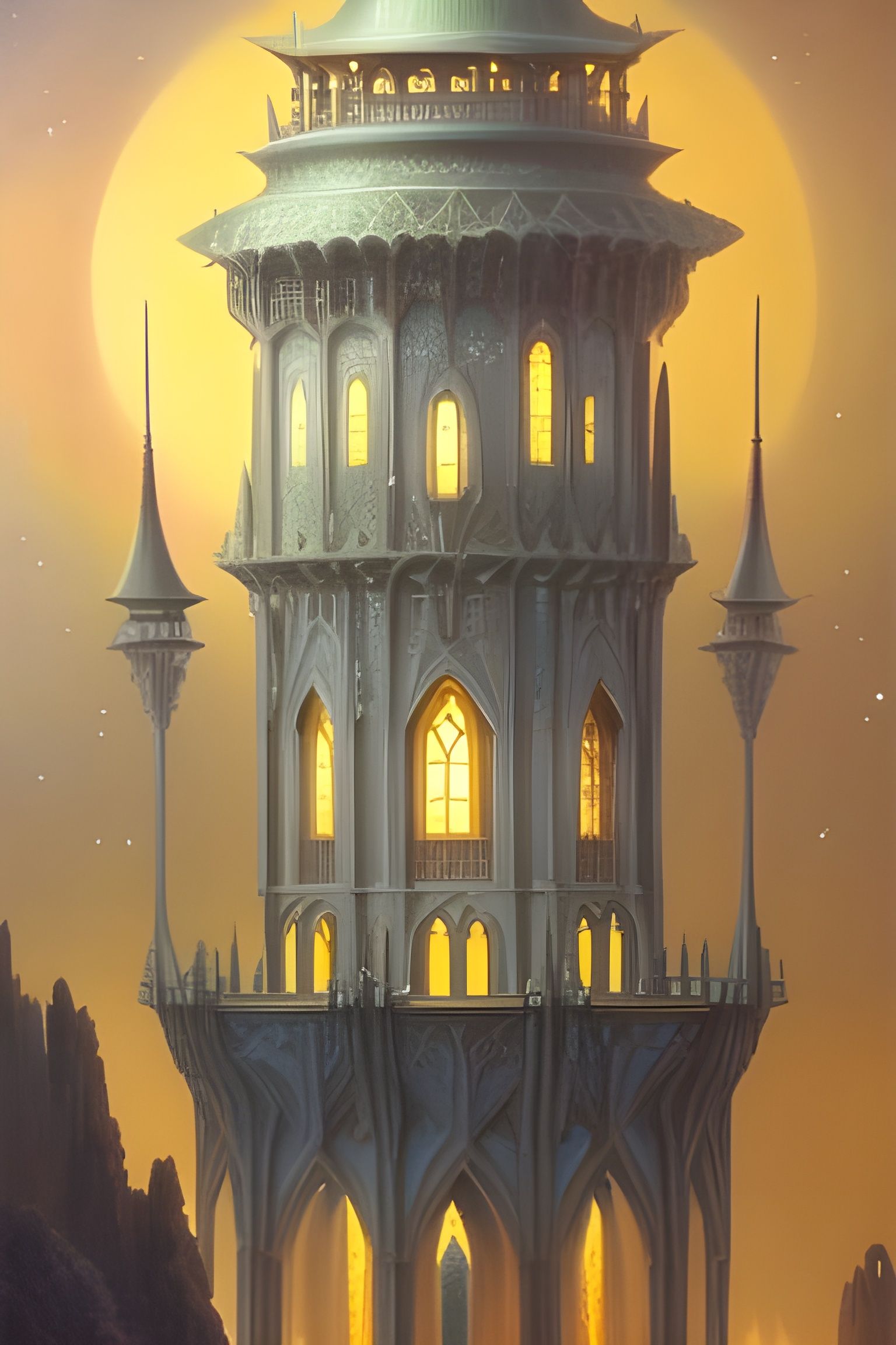 Lunar Castle - AI Generated Artwork - NightCafe Creator