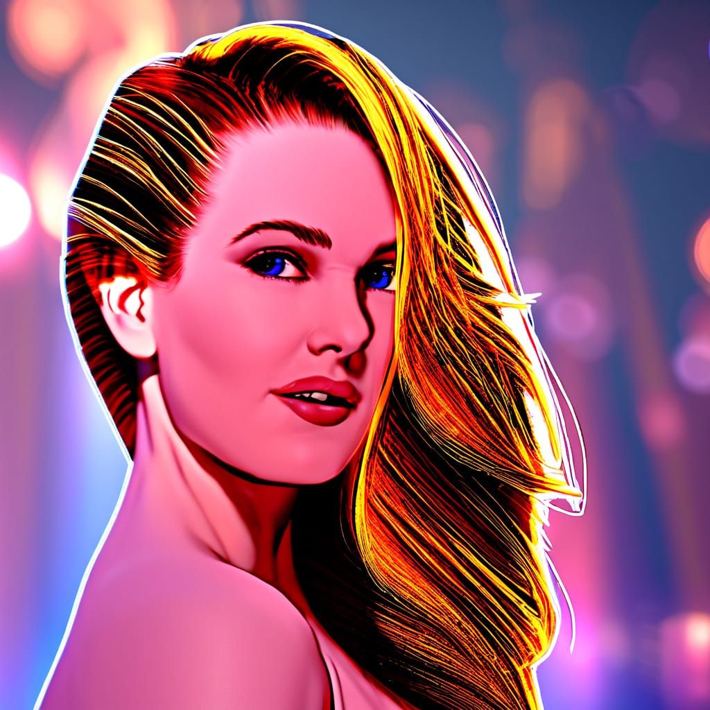 Enigmatic Beauty in Vibrant, Hyper-Realistic Digit... - AI Art