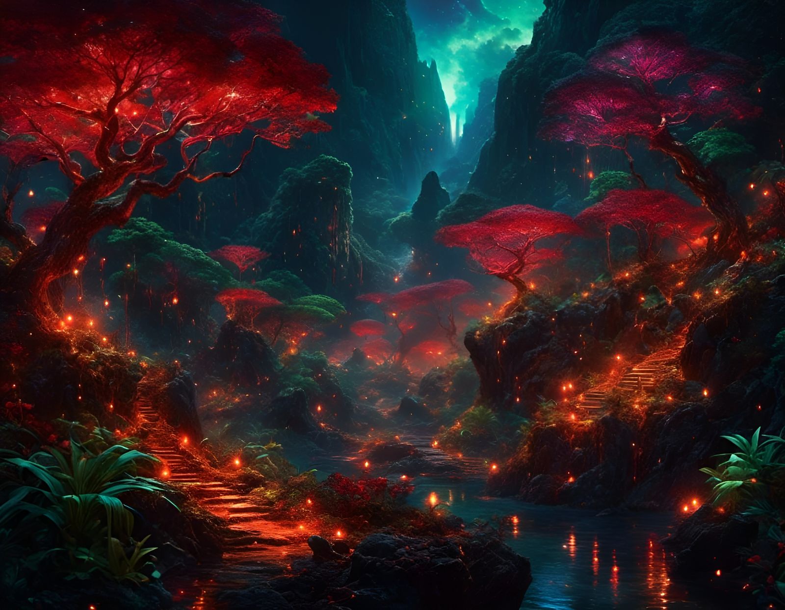 Lava jungle - AI Generated Artwork - NightCafe Creator