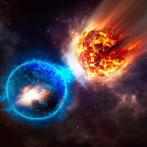 two planets colliding mid explosion - AI Generated Artwork - NightCafe ...
