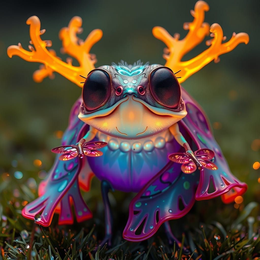 Enchanted Firefly Amidst Whirling Swarm of Luminou... - AI Art