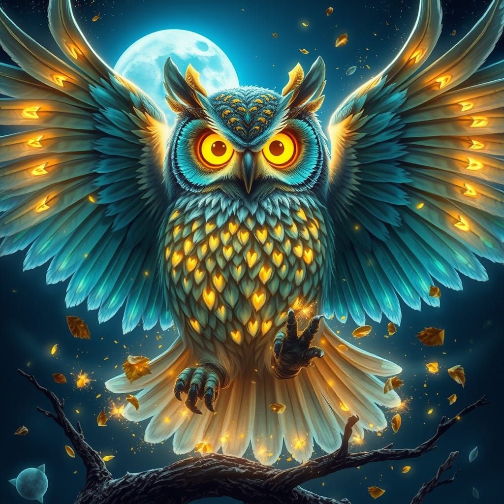 The Great & Powerful Owl - Majestic Bioluminescent Owl Unlea...