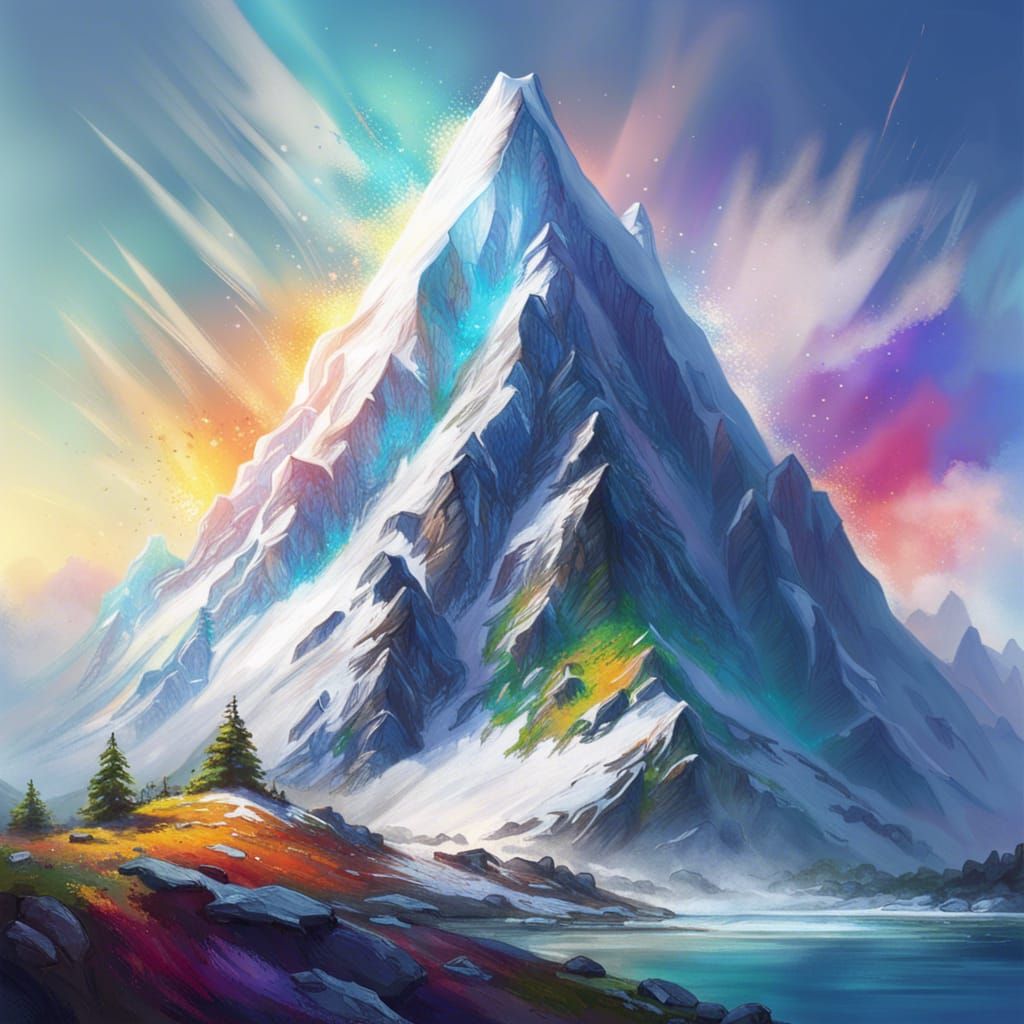 Large snowy mountain - AI Generated Artwork - NightCafe Creator