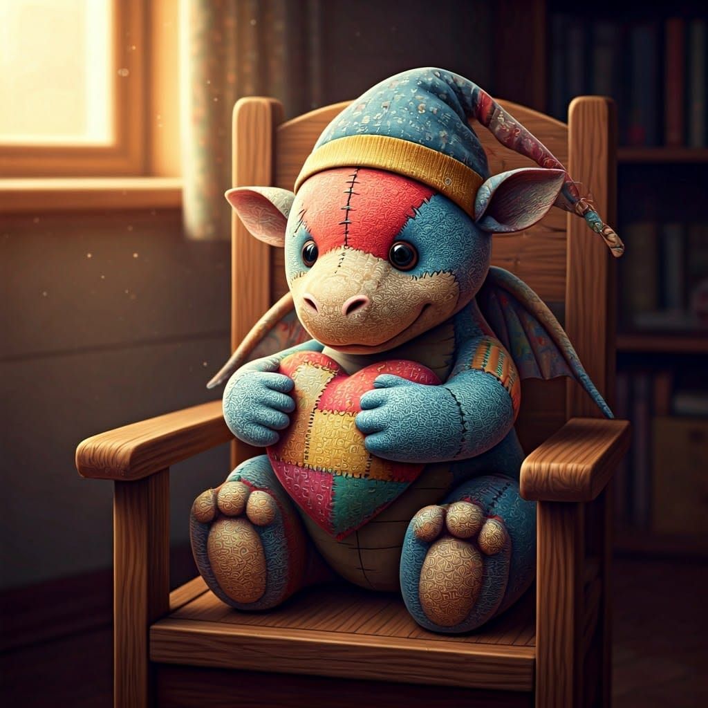 Puff the magic dragon - Cozy Patchwork Dragon Snuggles a Hea...