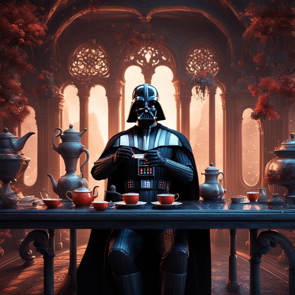 Darth Vader Tea Time 2 - AI Generated Artwork - NightCafe Creator