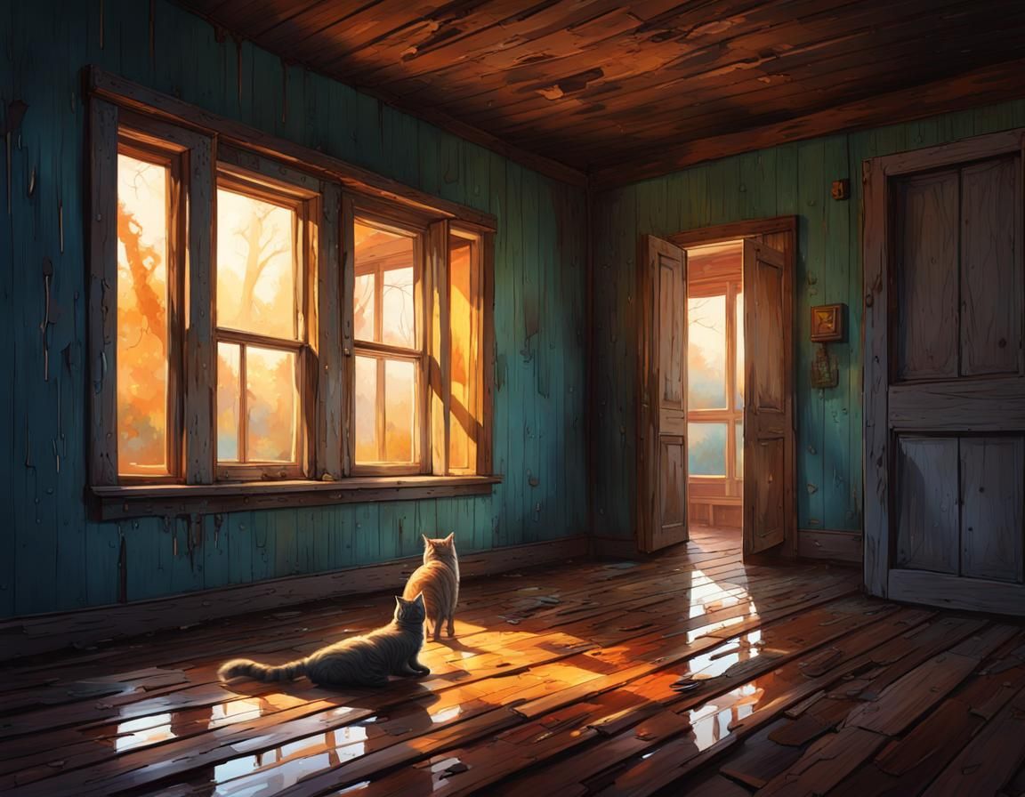 Two cats in the house - AI Generated Artwork - NightCafe Creator