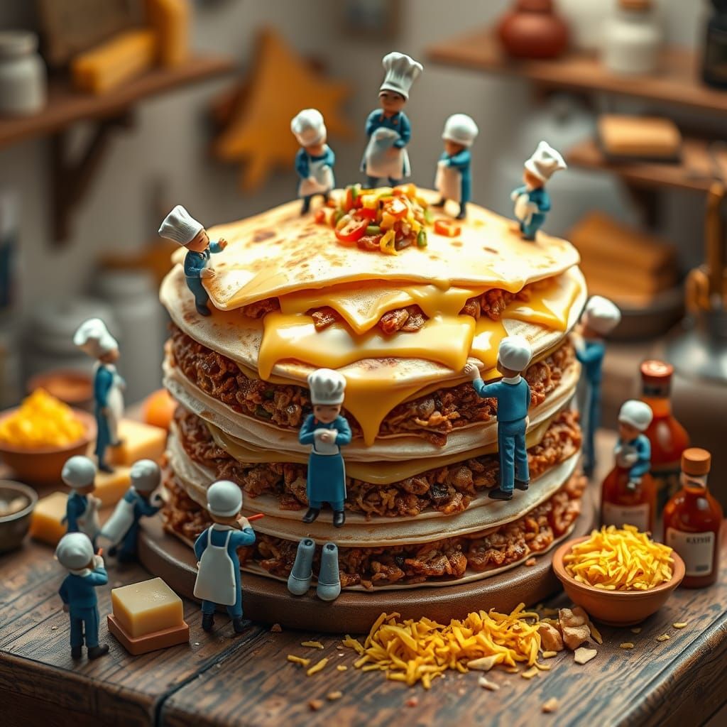 Whimsical Miniature Kitchen Scene with Tiny Chefs ... - AI Art