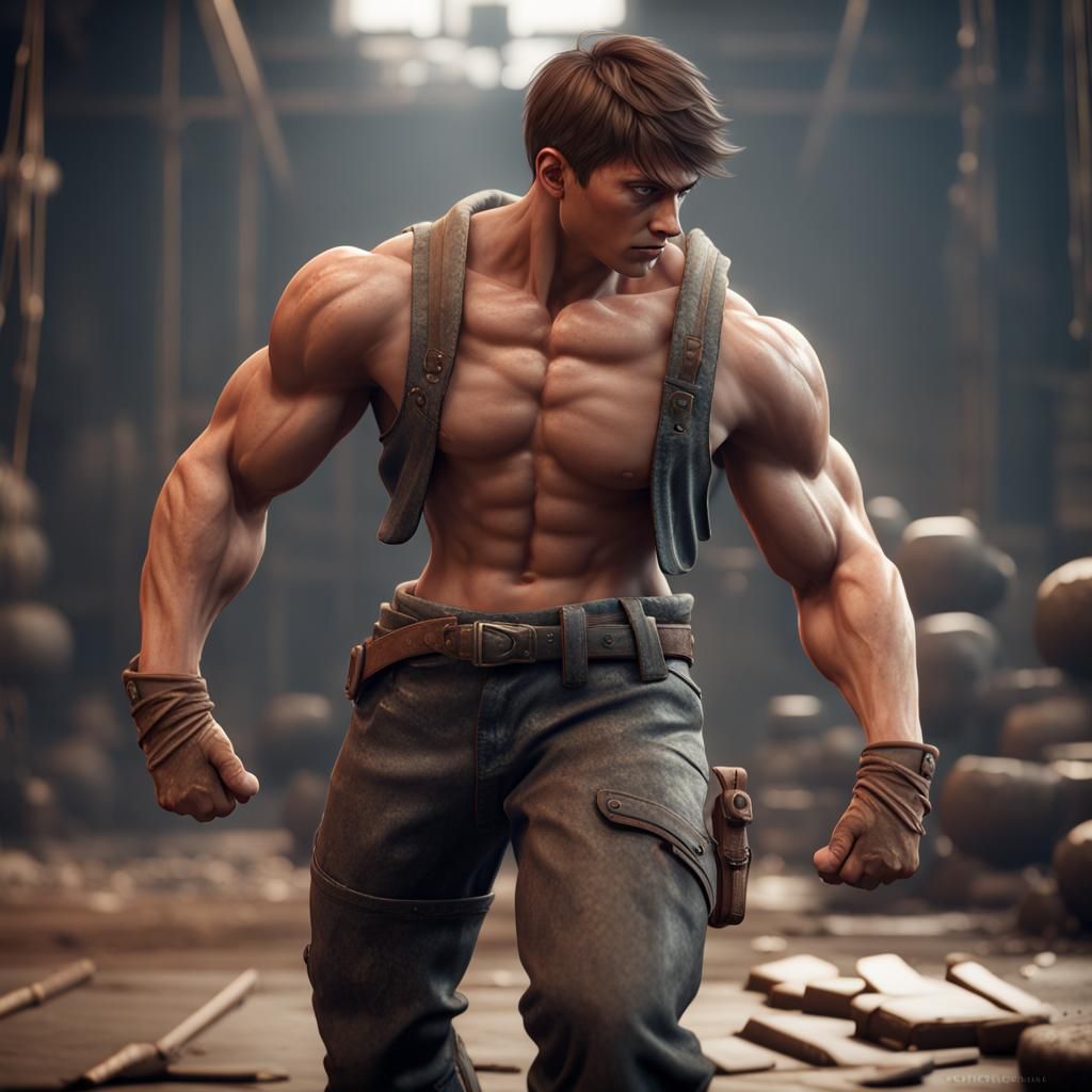 Boy with muscle - AI Generated Artwork - NightCafe Creator