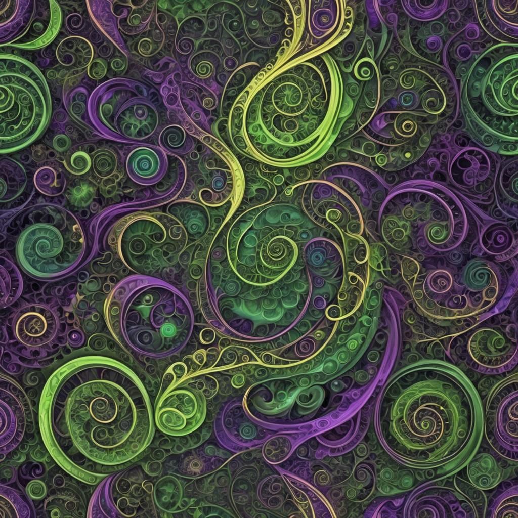 fantastic vibrant spellcaster magic swirling perfect geometric fractal ...