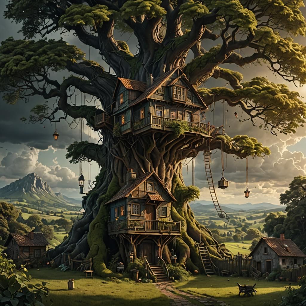 the tree house - AI Generated Artwork - NightCafe Creator