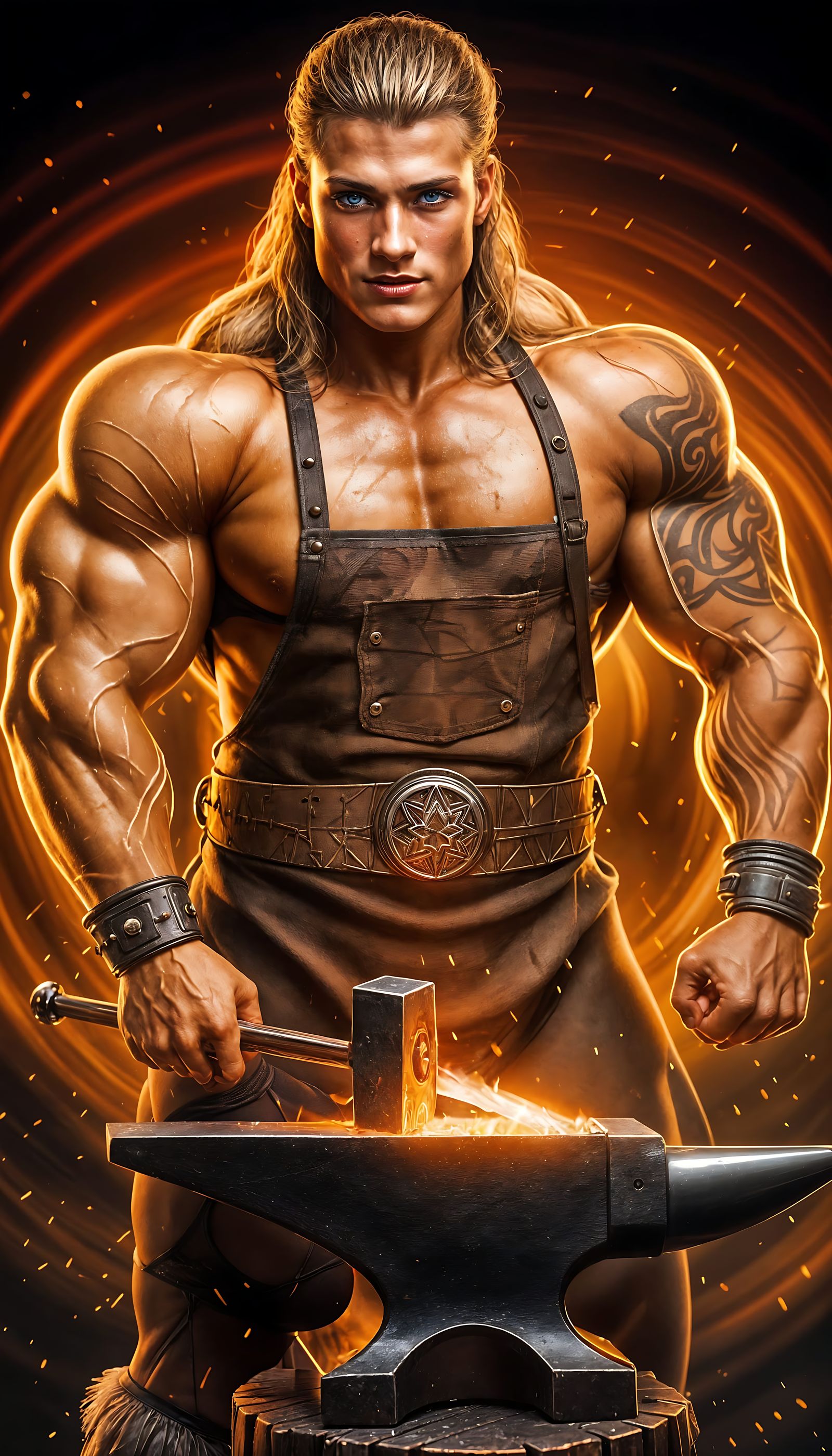 THE GOD OF LIGHTINING, THOR IN HIS FORGE-WORKSHOP IN THE BILSKIMIR ...