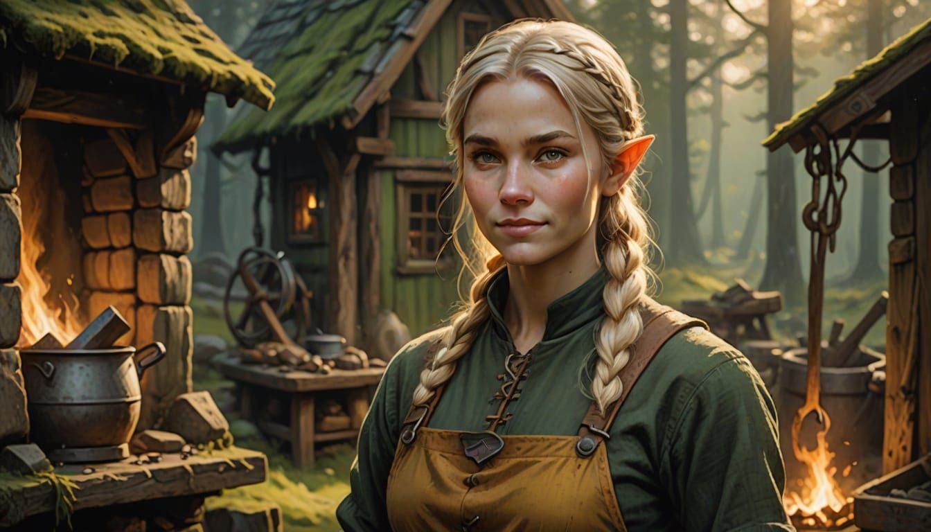 Viking-Inspired Elf Blacksmith in Johan Egerkrans ... - AI Art