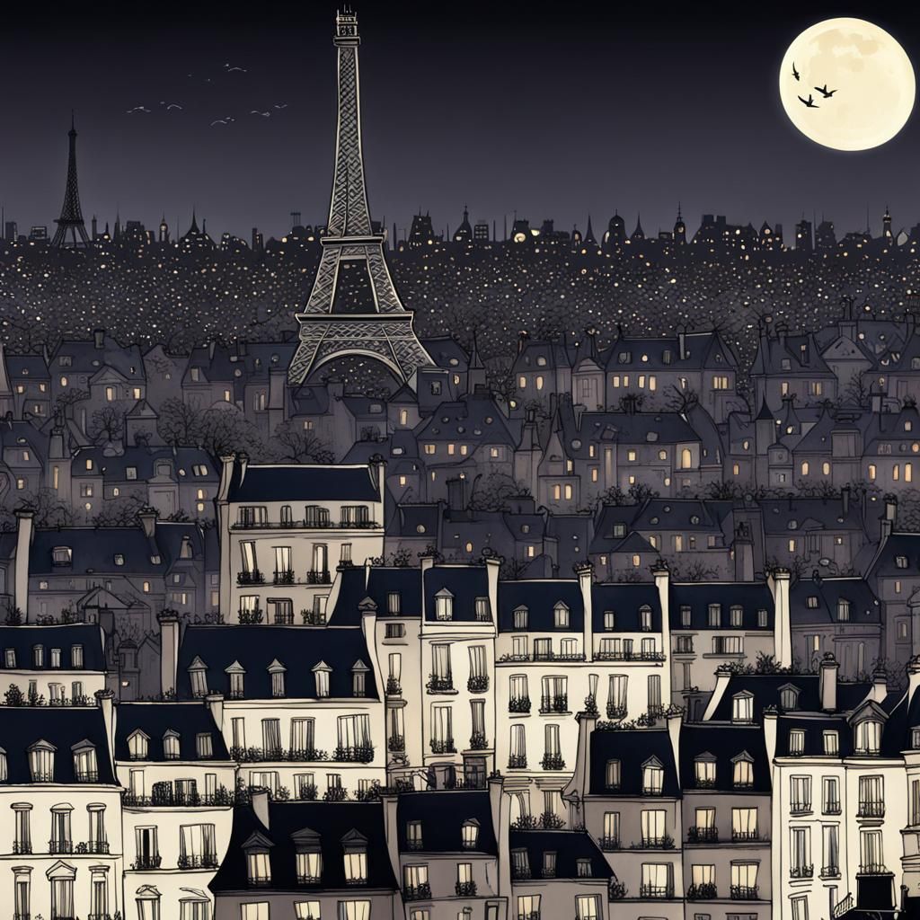 " I'll meet you between Paris and the Moon " - AI Generated Artwork ...
