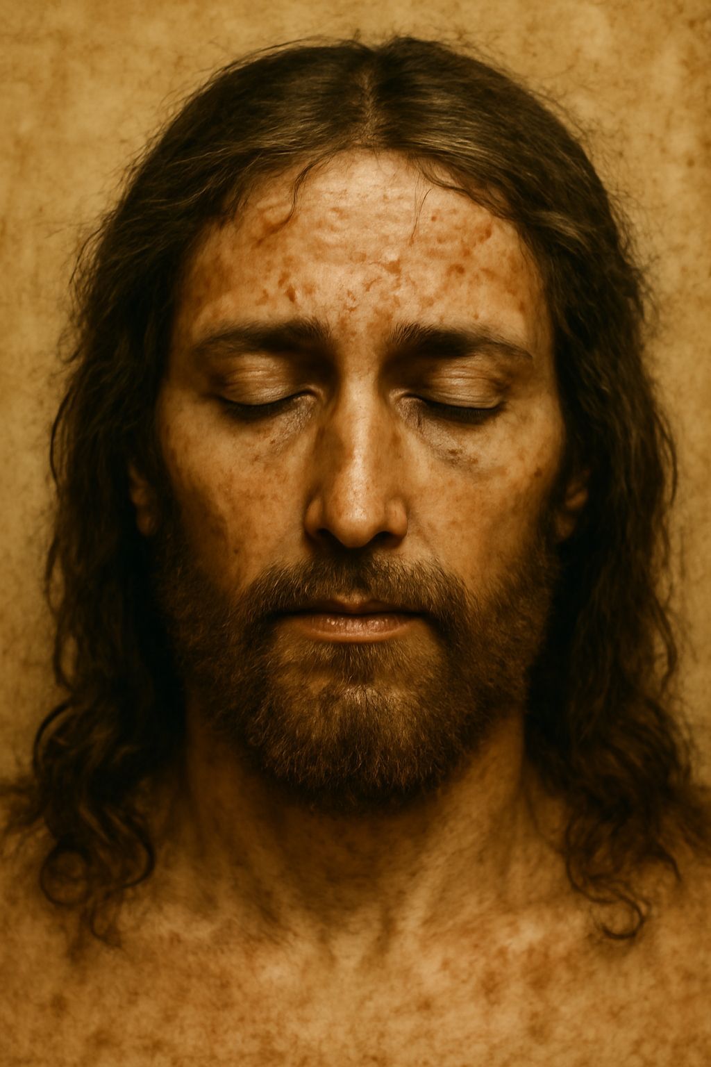 Enhanced Turin Shroud Head: Colorized, Realistic L... - AI Art