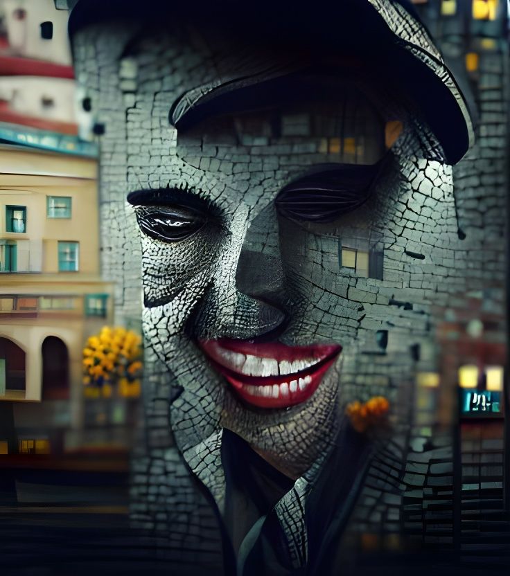 Mosaic face of a smiling man by Alexander Fedosov - AI Generated Artwork - NightCafe Creator