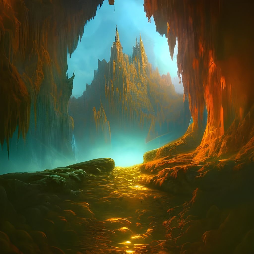 Pathway through the Caves - AI Generated Artwork - NightCafe Creator