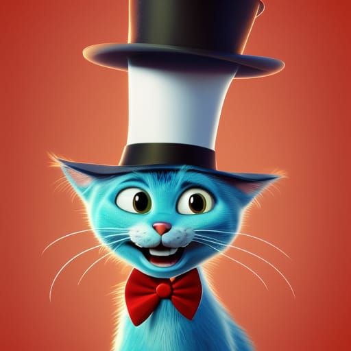 Bootleg Cat in the Hat - AI Generated Artwork - NightCafe Creator