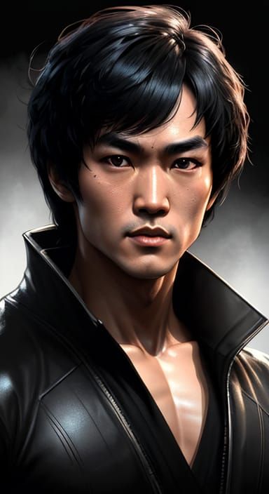 Bruce Lee Portrait - AI Generated Artwork - NightCafe Creator