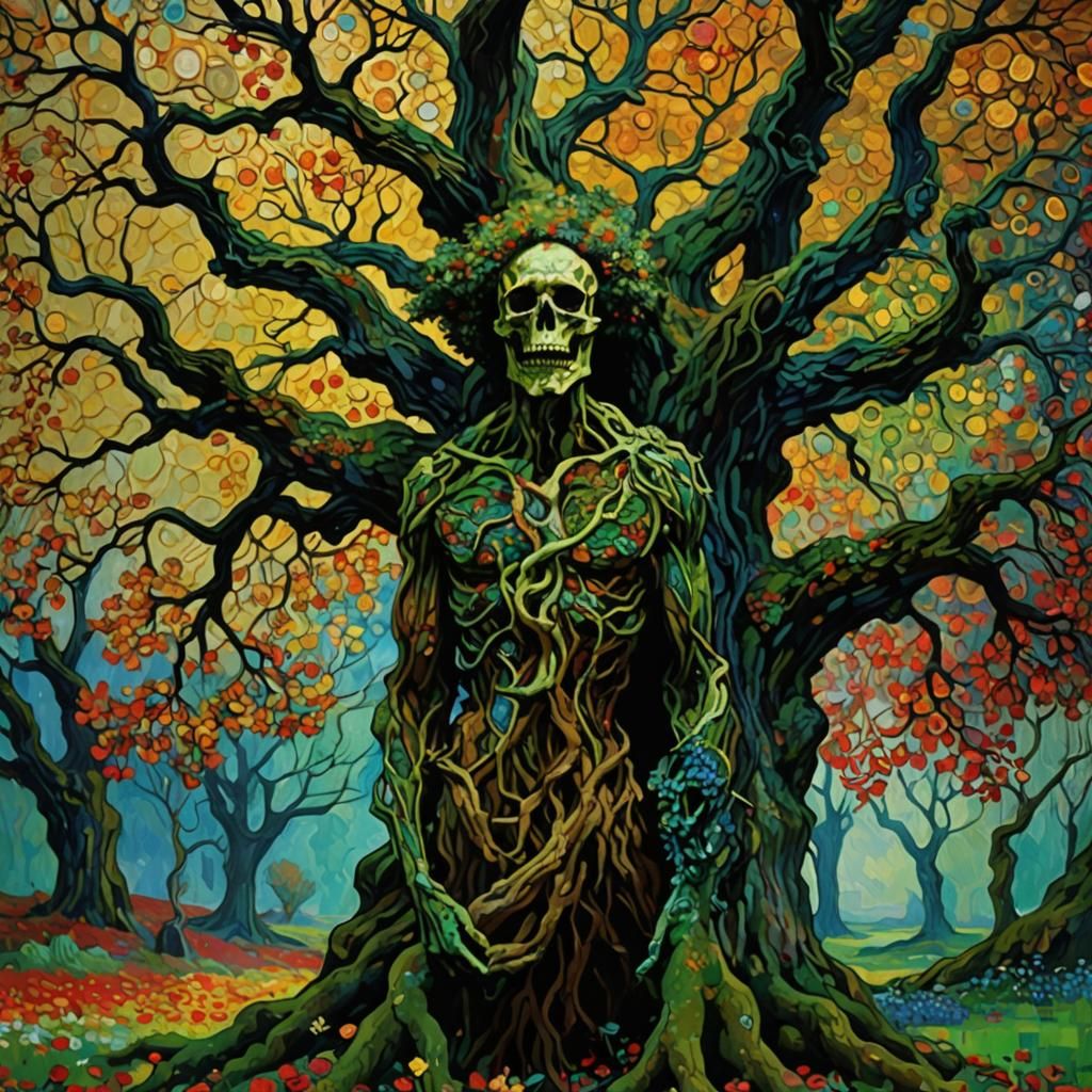 Tree of woe, Bitter woe,dead+alive again inside+out... - AI Generated ...