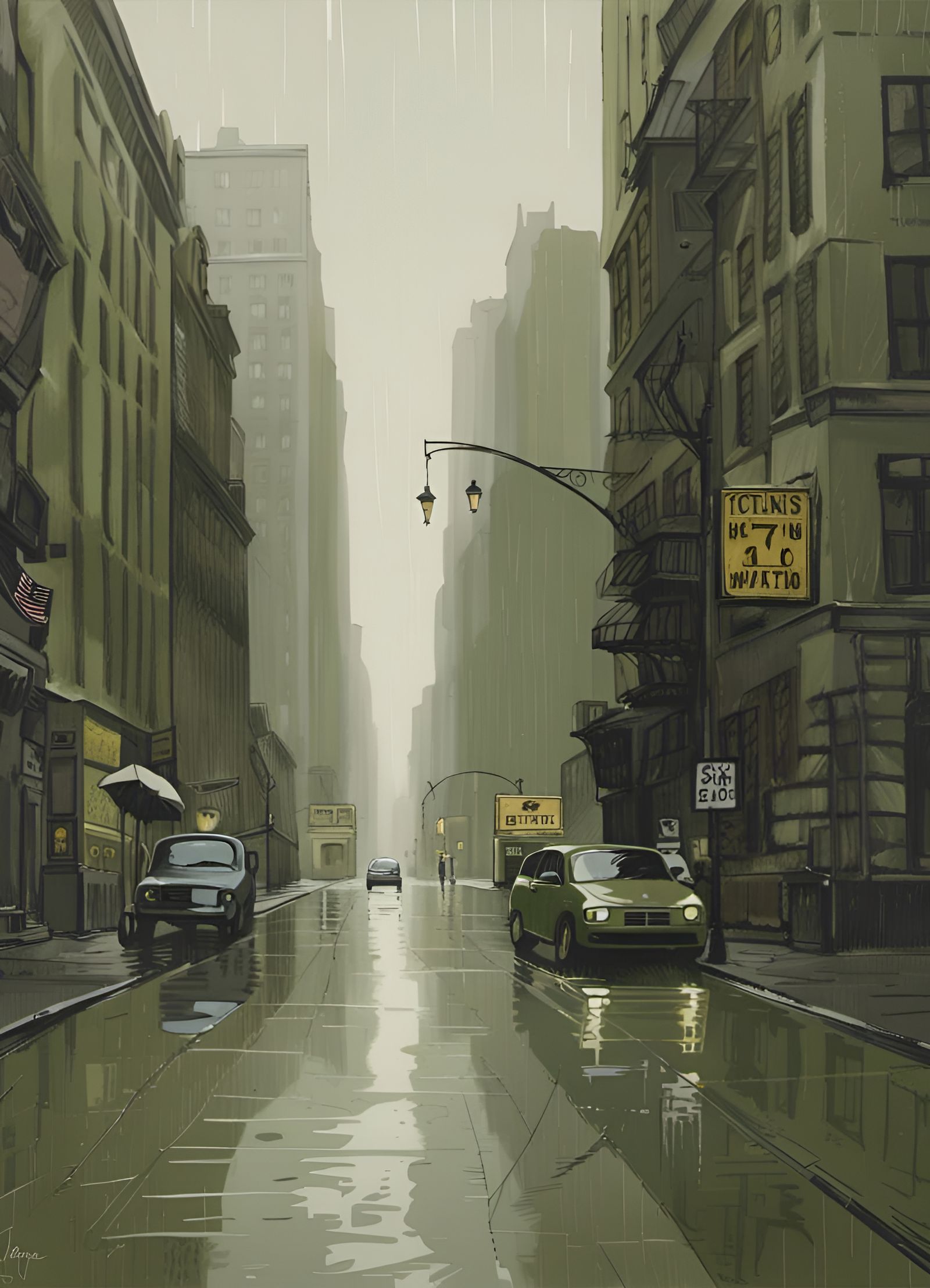Sad, depressing rainy city street - AI Generated Artwork - NightCafe ...
