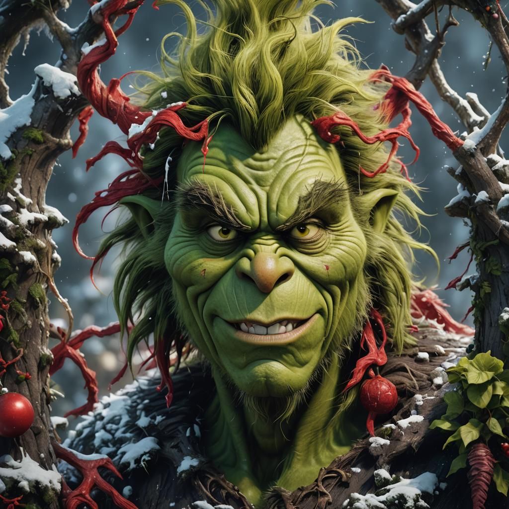 Grinch face - AI Generated Artwork - NightCafe Creator