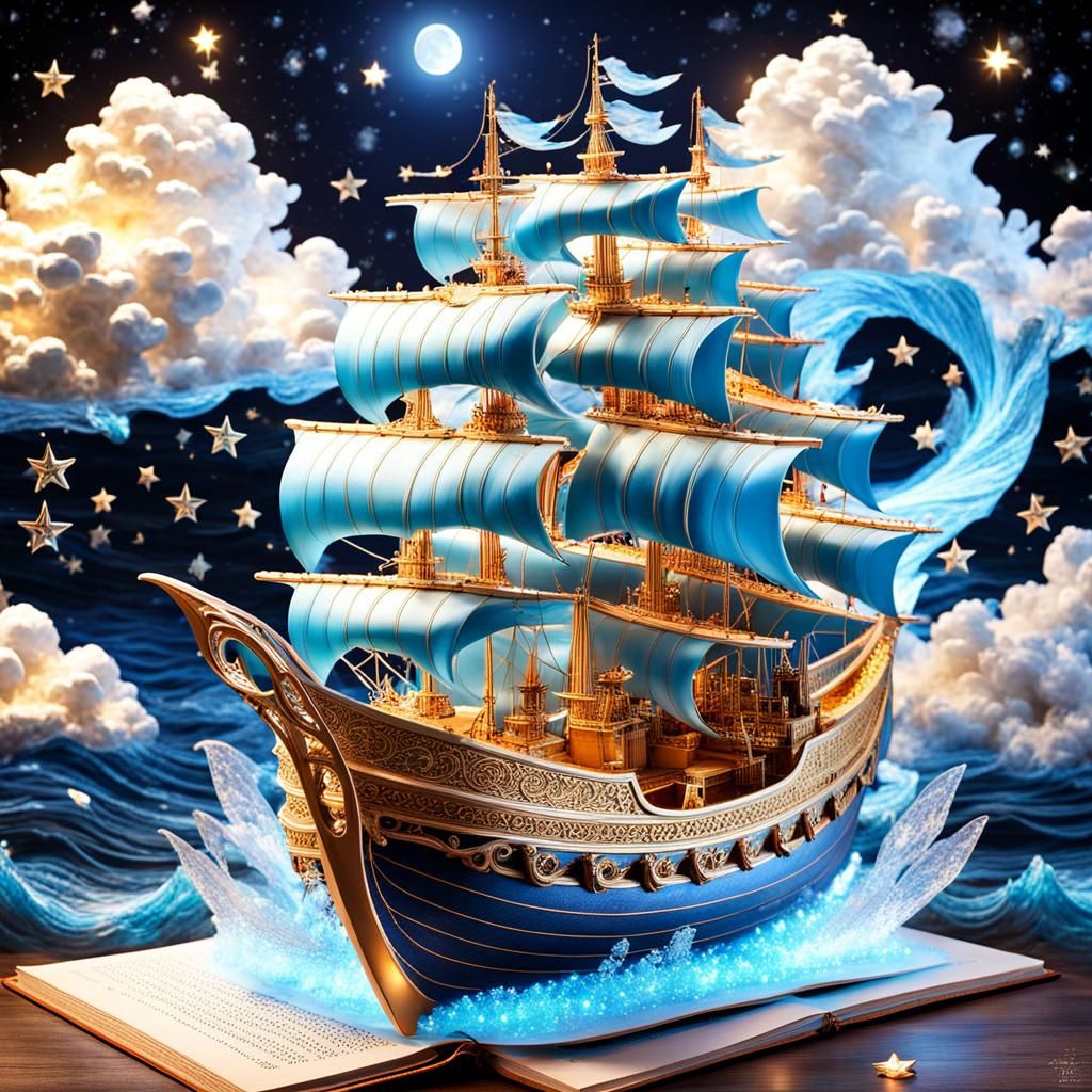 ((A 3D whimsical creation of a MESMERISING HUGE FAIRY BOAT coming out ...