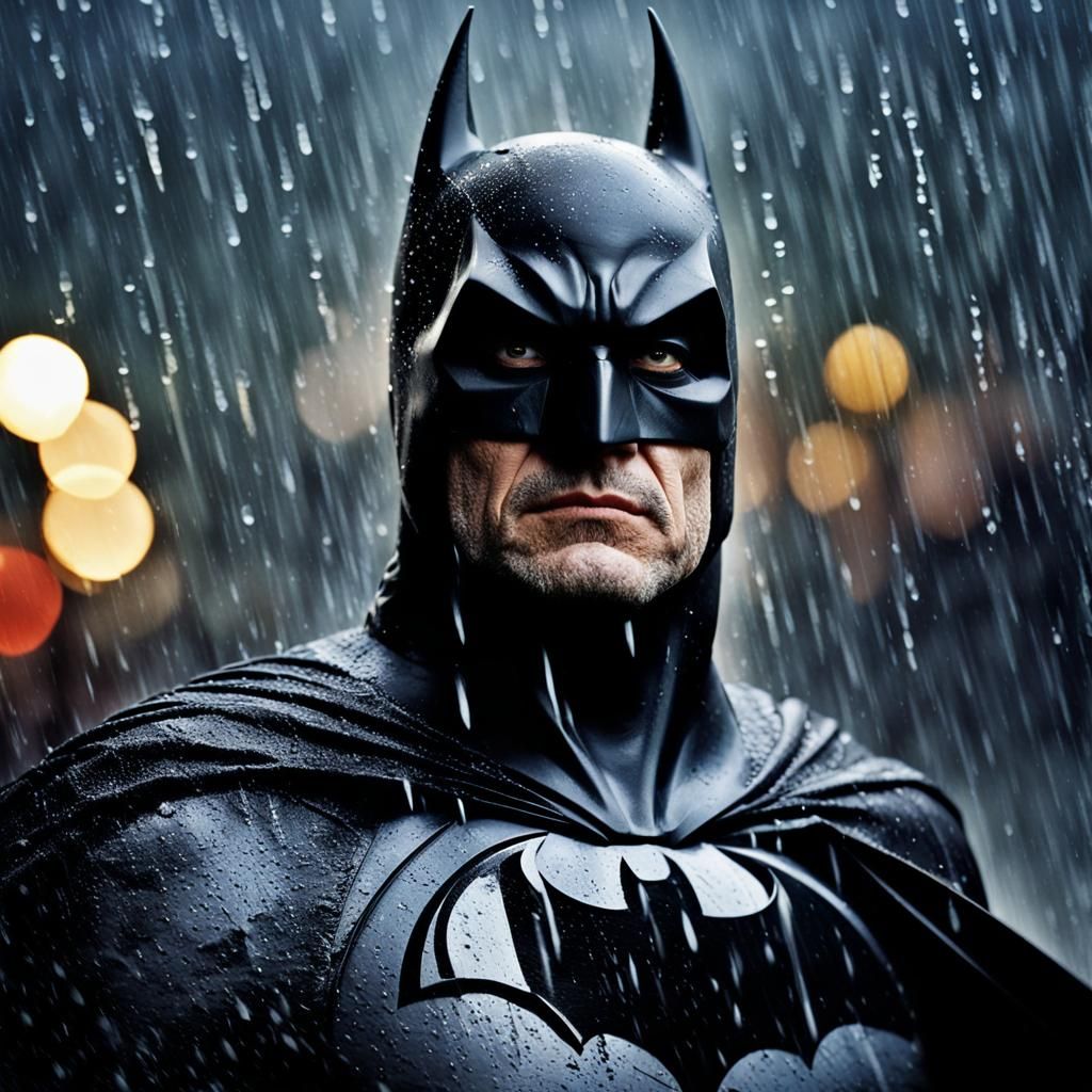 batman in the rain - AI Generated Artwork - NightCafe Creator
