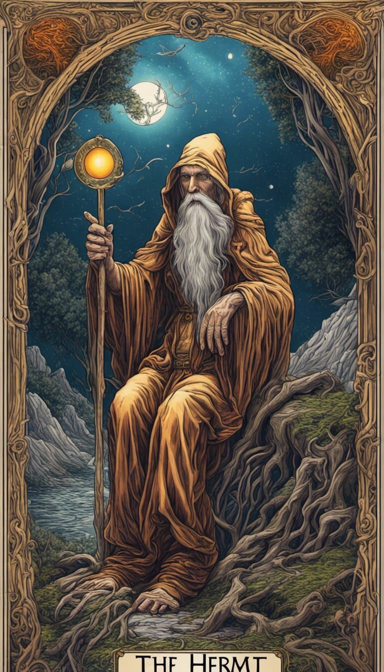 Tarot Card : The Hermit - AI Generated Artwork - NightCafe Creator